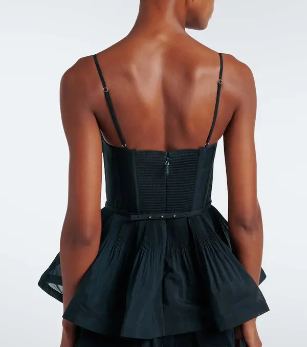 Zimmermann Pleated Tiered Bustier Dress