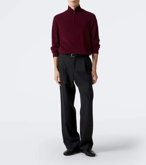 LISA YANG Augustus Cashmere Half-zip Sweater
