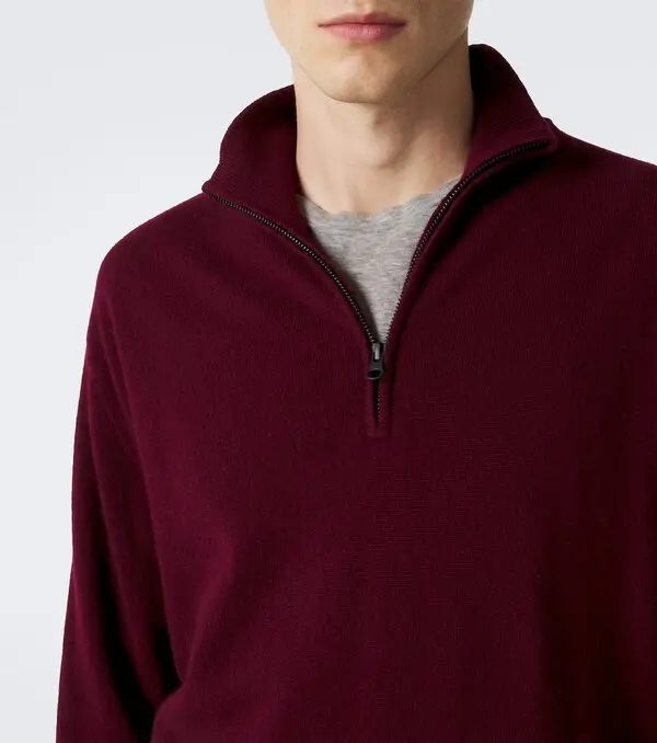 LISA YANG Augustus Cashmere Half-zip Sweater