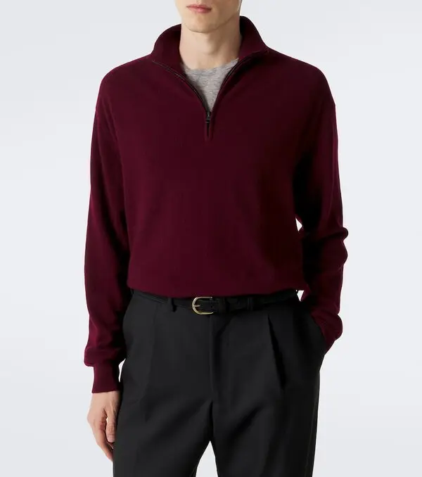 LISA YANG Augustus Cashmere Half-zip Sweater