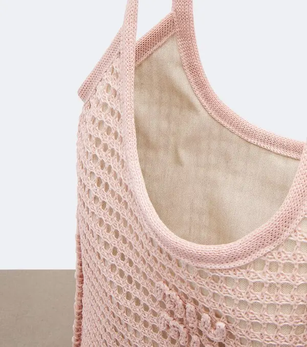 Miu Miu Ivy Crochet Raffia Tote Bag