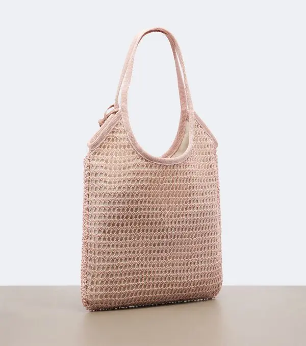 Miu Miu Ivy Crochet Raffia Tote Bag