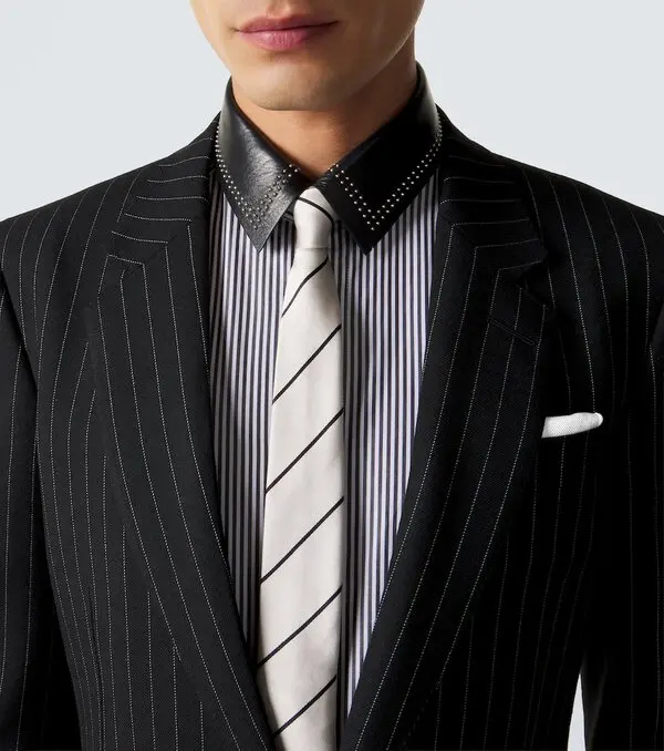 TOM FORD Striped Silk Jacquard Tie