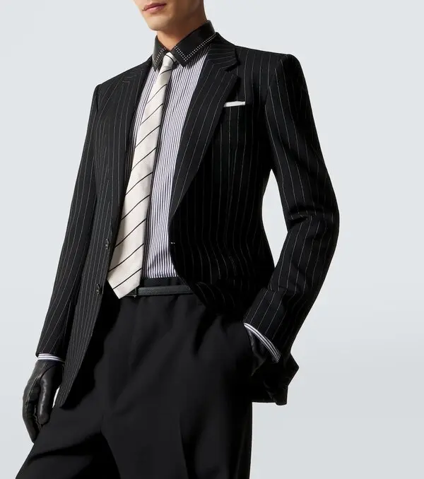 TOM FORD Striped Silk Jacquard Tie