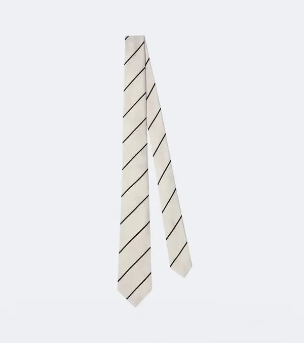 TOM FORD Striped Silk Jacquard Tie - White