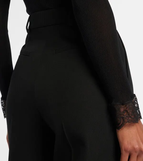 Saint Laurent Pleated Virgin Wool Straight Pants