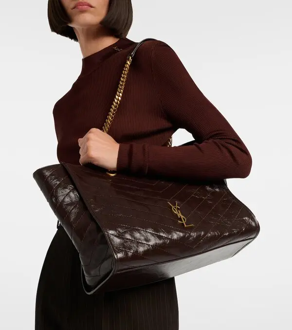 Saint Laurent Niki East West Large Leather Shoulder Bag