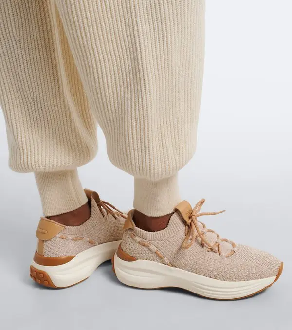 TOD'S Knitted Lace-up Sneakers