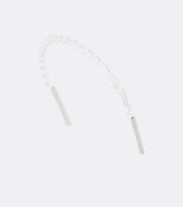 Miu Miu Logo Leather-trimmed Headband - White