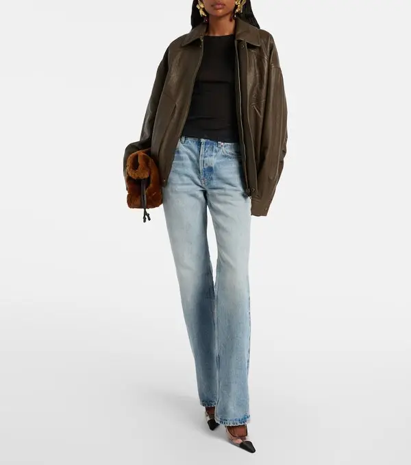 Saint Laurent Lace-trimmed Ribbed-knit Silk Top