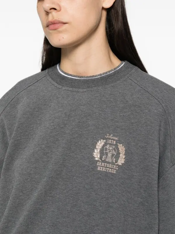 Brunello Cucinelli Logo Cotton Crewneck Sweater