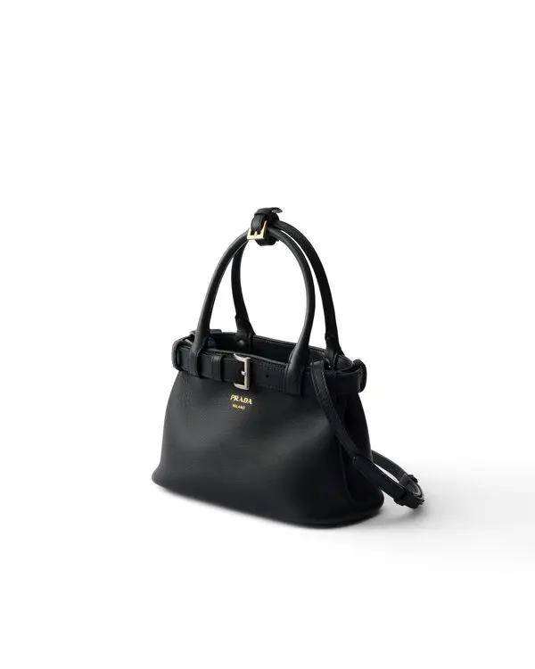 Prada Buckle Small Leather Bag With Belt
