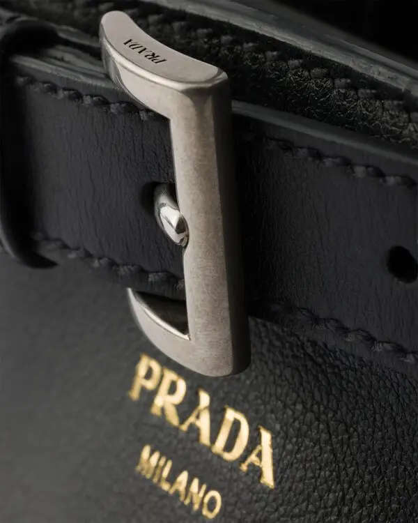 Prada Buckle Small Leather Bag With Belt