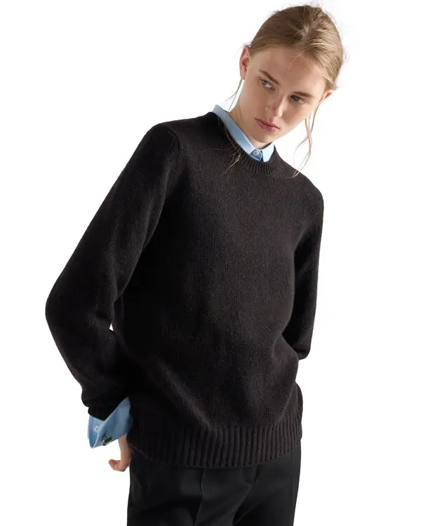 Prada Wool And Cashmere Crew-neck Sweater