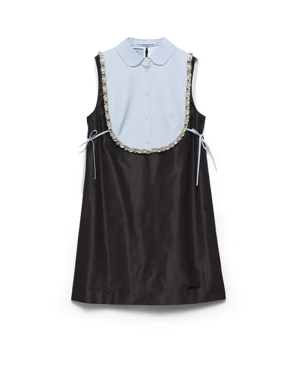 Prada Embroidered Taffeta Mini-dress