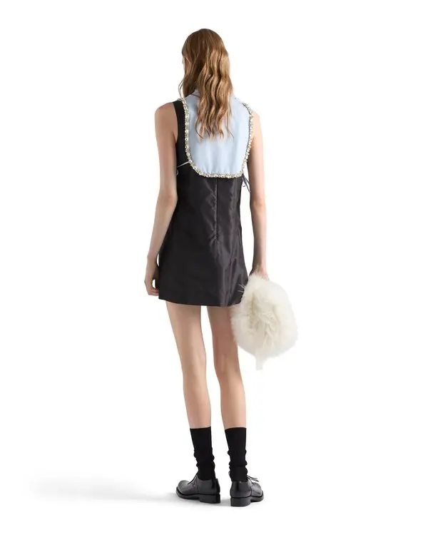 Prada Embroidered Taffeta Mini-dress