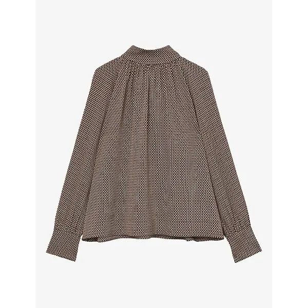 REISS Eden Geometric Print Blouse