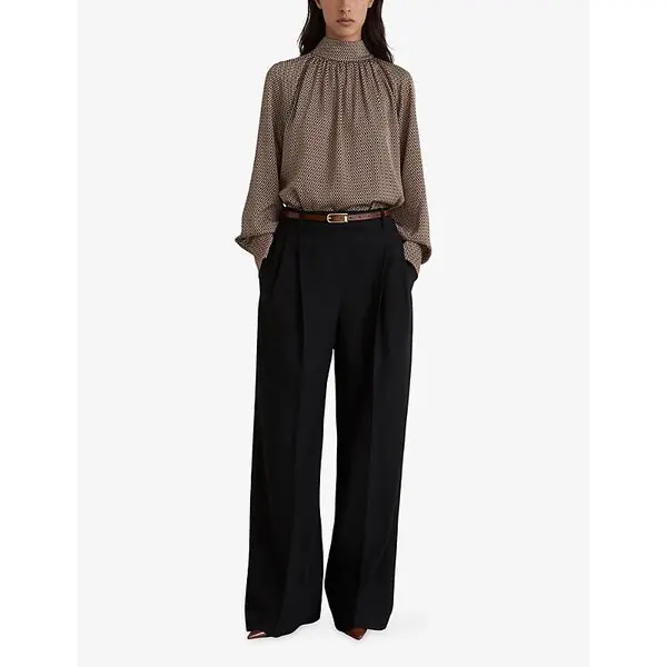 REISS Eden Geometric Print Blouse