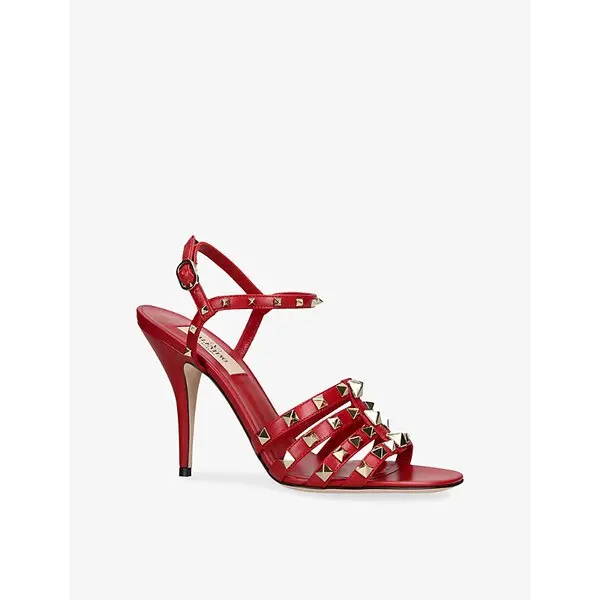 Valentino Garavani Rockstud Stiletto Sandals - Red