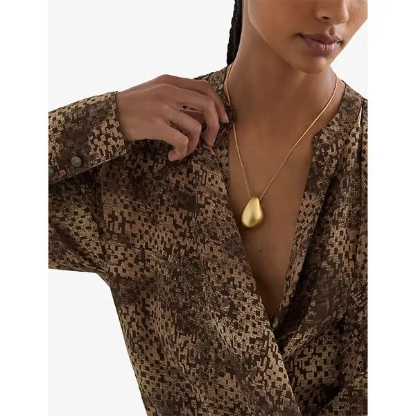 REISS Laurie Draped Silk Blouse