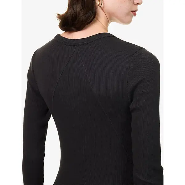 Rag & Bone Essential Ribbed Stretch-cotton T-shirt - Black