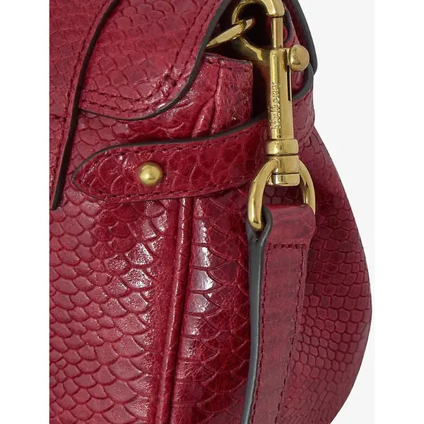 Mulberry Mini Alexa Waxed Snake-effect Leather Handbag - Apple Red