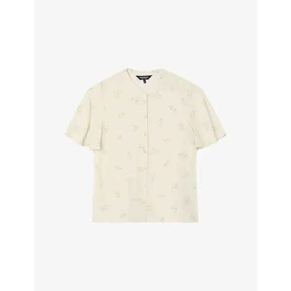 Whistles Flowy Floral-print Woven Shirt