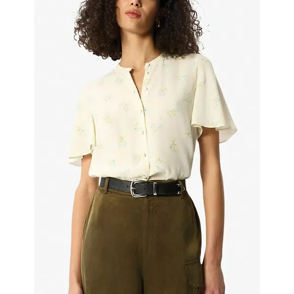Whistles Flowy Floral-print Woven Shirt