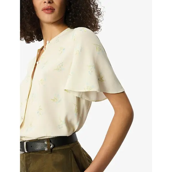 Whistles Flowy Floral-print Woven Shirt