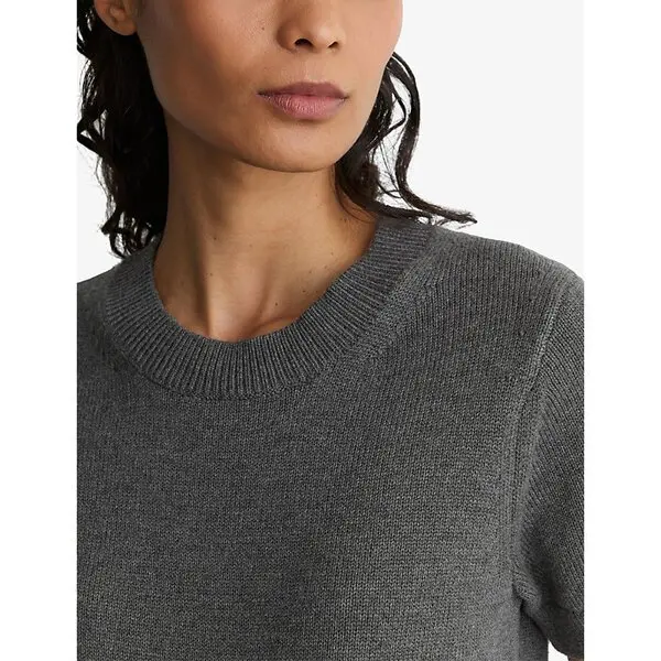 REISS Rita Short-sleeved Wool And Cotton Top