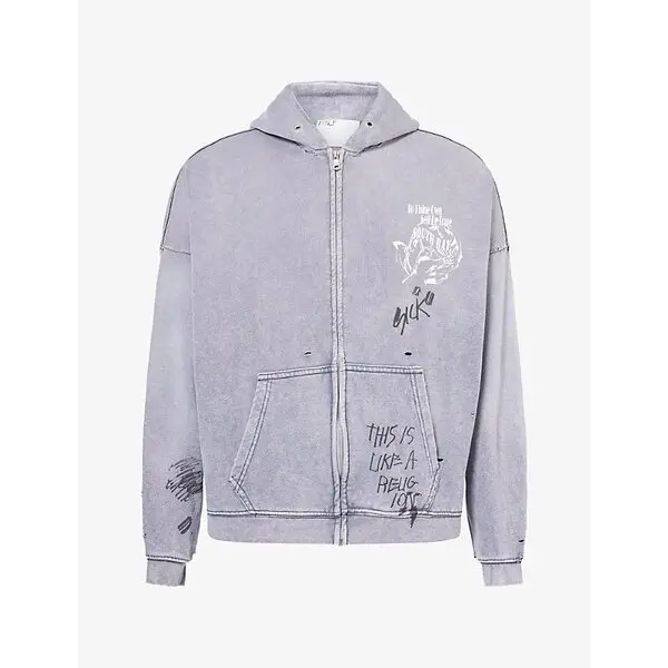 PALY HOLLYWOOD Carrying The Message Cotton-blend Hoodie - Gray