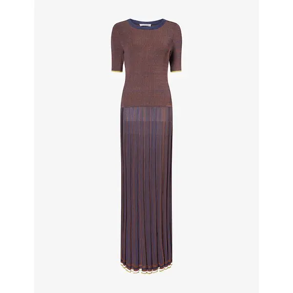 ZANKOV Gago Pleated Knitted Maxi Dress