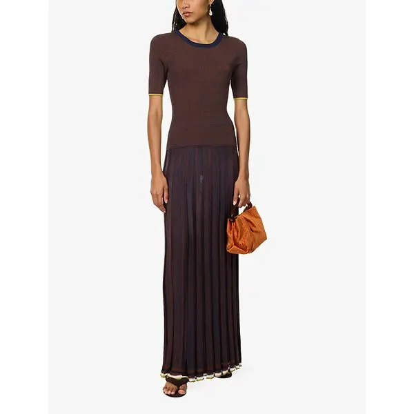 ZANKOV Gago Pleated Knitted Maxi Dress