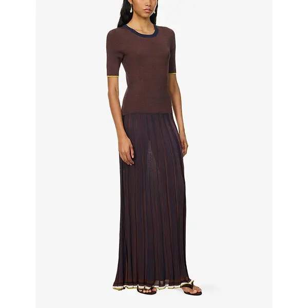 ZANKOV Gago Pleated Knitted Maxi Dress