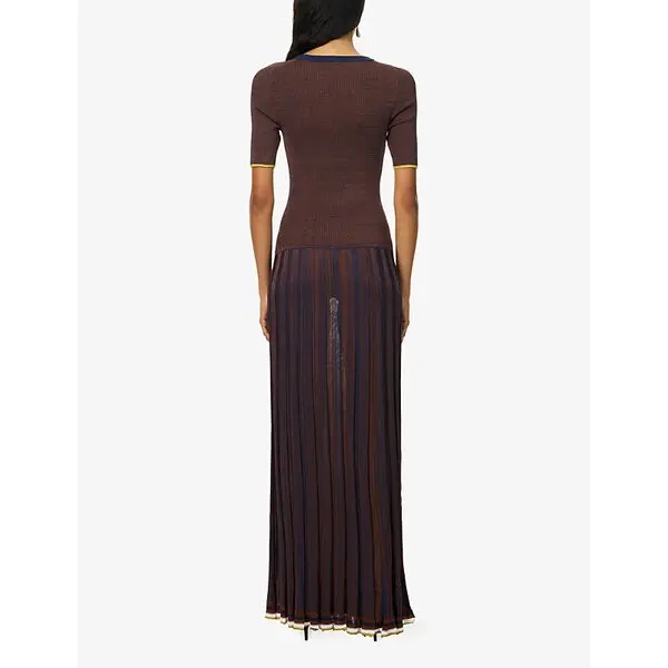 ZANKOV Gago Pleated Knitted Maxi Dress