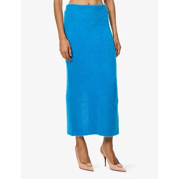 ZANKOV Delphine Side-split Wool-blend Maxi Skirt