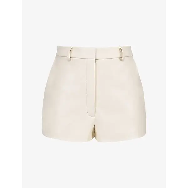House Of Cb Naya High-rise Vegan-leather Shorts - Ivory