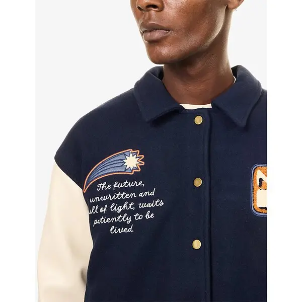 NOT BORING Woven Varsity Jacket