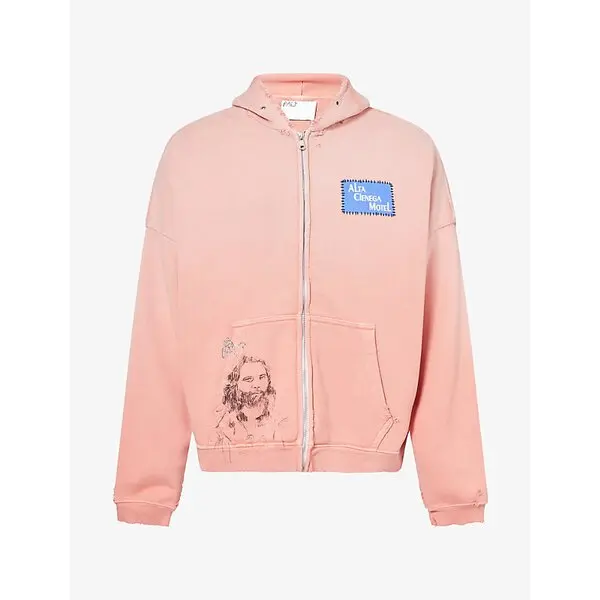 PALY HOLLYWOOD Alta Cienega Zip-up Cotton Hoodie - Pink
