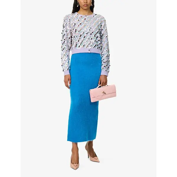 ZANKOV Sequined Wool-blend Cardigan