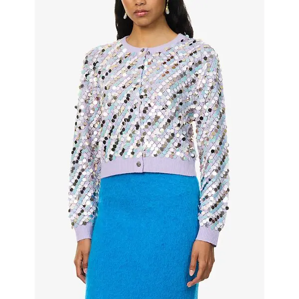 ZANKOV Sequined Wool-blend Cardigan