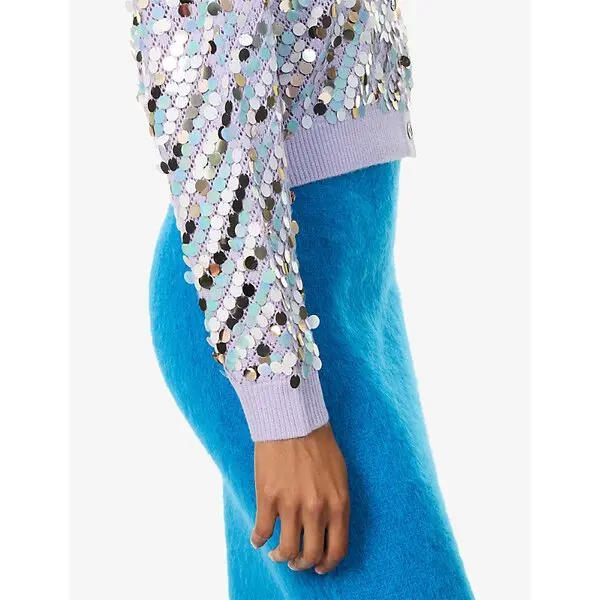 ZANKOV Sequined Wool-blend Cardigan
