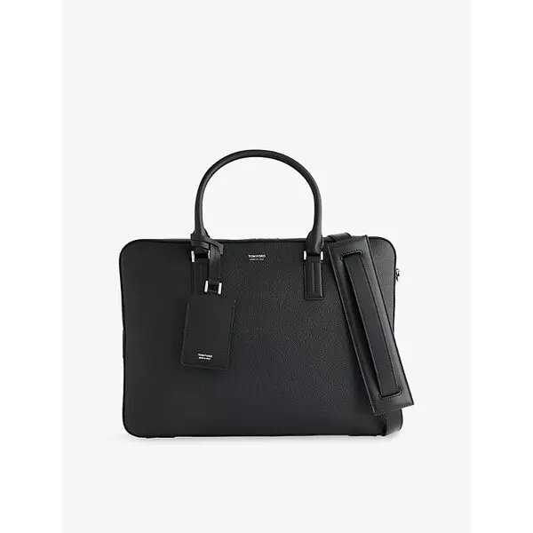 TOM FORD Elliot Leather Briefcase - Black