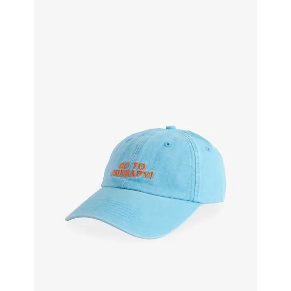 NOT BORING Go To Therapy Slogan-embroidered Cotton Cap
