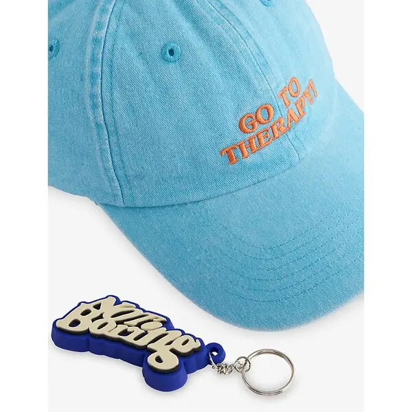NOT BORING Go To Therapy Slogan-embroidered Cotton Cap