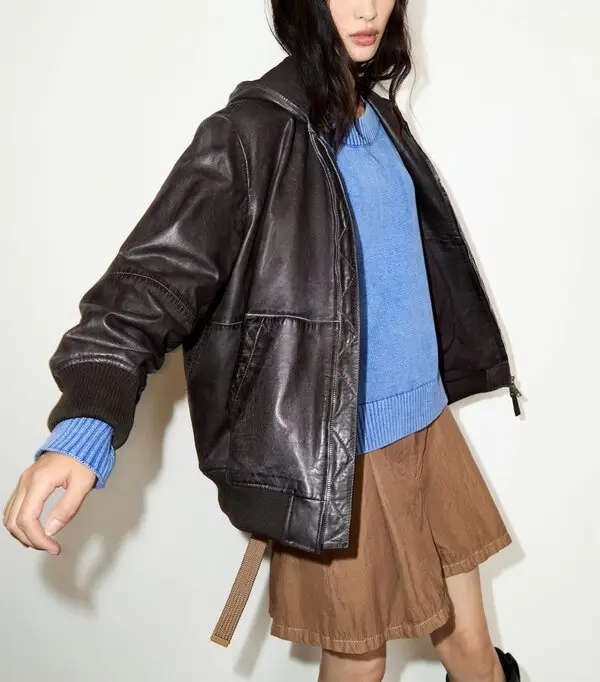 Max & Co. Leather Bomber Jacket