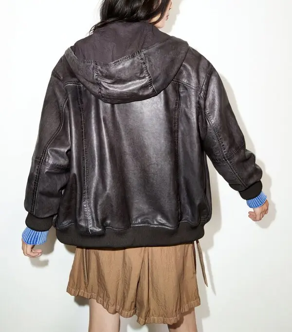 Max & Co. Leather Bomber Jacket