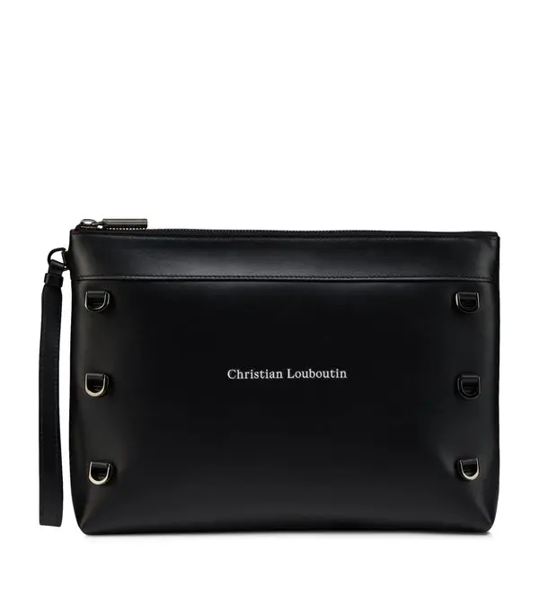 CHRISTIAN LOUBOUTIN Kosmica Soft Leather Pouch - Black