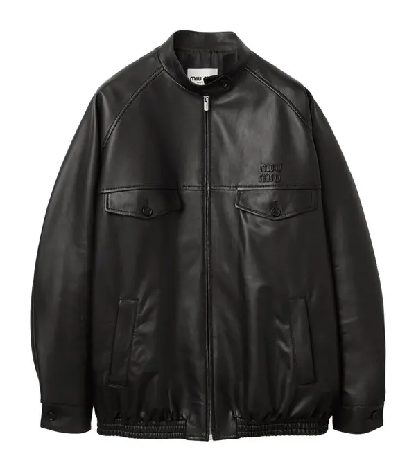 Miu Miu Nappa Leather Blouson Jacket