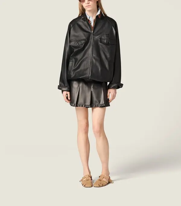 Miu Miu Nappa Leather Blouson Jacket